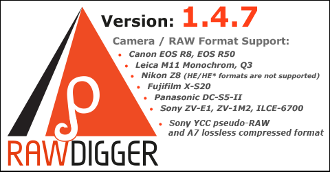 RawDigger 1.4.7 Release | RawDigger